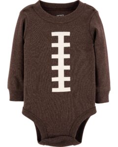 carters baby boys thanksgiving football long sleeve bodysuit (18 months), brown