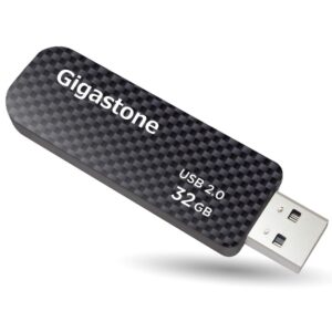 gigastone v30 32gb usb 2.0 flash drive, retractable sliding design pen drive, carbon fiber style thumb drive, reliable performance & durable