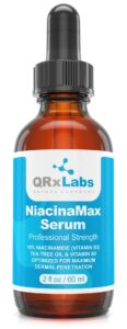 niacinamax serum with 10% niacinamide (vitamin b3), tea tree oil, calendula extract, allantoin and vit. b5 & e – enhanced dermal penetration – shrinks pores & reduces blemishes on skin – 2 oz / 60 ml