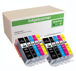 inkjetcorner compatible ink cartridges replacement for pgi-280xxl cli-281xxl pgi 280 xxl cli 281 for use with tr8620a tr8622a ts702a tr8622 tr8620 ts6320 tr8520 ts6220 tr7520 ts9521c (10-pack)