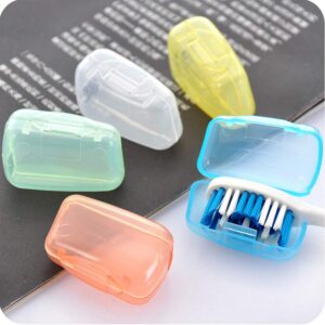 ounona 30pcs toothbrush head cover portable toothbrush cap protective case for outdoor travel camping (random color)