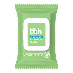 tbh kids spot wash wipes - cleansing face wipes - acne prevention - sulfate, paraben free - 30 pack.