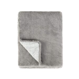 tadpoles double layer plush baby blanket - grey | 30" x 40" | 100% super soft faux fur backed to microfiber plush minky | soft, gentle & breathable | ideal as a swaddle, stroller cover & more