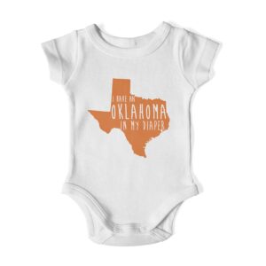 in my diaper i have an oklahoma ut texas fans baby one piece 6 months white