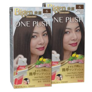 bigen one push 6 darkest brown - 2 pack