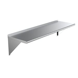 kps heavy duty stainless steel wall mount shelf 18 x 48 - nsf