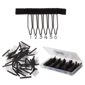 wig combs 60 pcs black big stainless steel wig combs for making wigs metal wig clips for wig caps diy