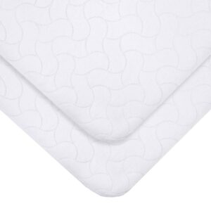 american baby company 2 pack waterproof quilt-like flat reusable multi-use protective mattress pad cover for babies, adults and pets, white