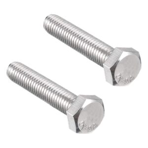 uxcell m6x50mm hex bolts 304 stainless steel hexagon left hand screw bolt 2pcs