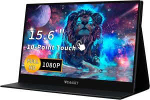 wimaxit 15.6inch portable touch screen monitor usb c hdmi lapotp monitor compatible for android phone with buit-in soeakers for gaming,home office