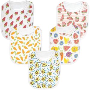 kiddystar organic baby bibs – soft, absorbent cotton bandana bibs for drooling & teething – adjustable & stylish baby gift