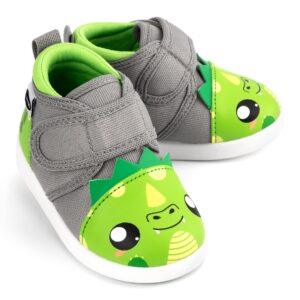 ikiki squeaky shoes for toddlers/little kids (fierce dragon, green, size 8)