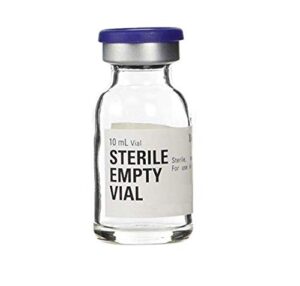 10ml sterile clear empty vial with blue flip off seal and grey butyl stopper 10pk