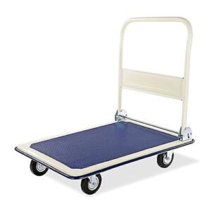 heavy duty folding industrial platform trolley - foldable trolley on wheels for moving, loading, delivery and removal of heavy items with anti puncture tyres and 330 lb load capacity - 5 year warranty