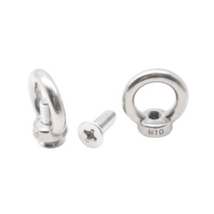 eowpower 2pcs 304 stainless steel m10 ring eye bolt threaded nut and screw