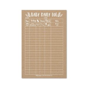 newborn baby log tracker journal book, infant daily schedule, feeding food sleep naps activity diaper change monitor notes for babies, mommy nursing or breastfeeding record tracking chart 50 sheet pad