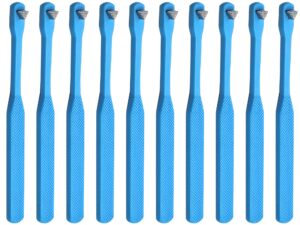 artman instruments molar band seater & bite stick - blue, pack of 10 - orthodontic dental tools for seating molar bands, braces, and bite adjustment - serrated tip, durable, comfortable