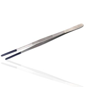 laja imports tweezers rubber pvc coated tips 10" stainless forceps steam ultrasonic cleaning for educational use