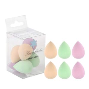 snowflakes mini beauty makeup sponge blender for detailed application around the eyes and other areas, 6 pcs, latex free, small makeup sponges under eyes