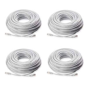 lknewtrend (4) 100ft feet cat5 cat5e ethernet patch cable - rj45 computer network internet wire poe switch cord (4 pack, 100 ft)