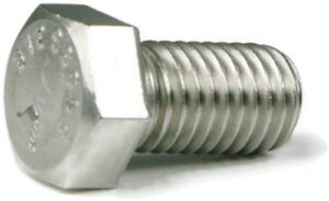 1/2"-13 x 1 hex head cap screw bolts, stainless steel 316 (quantity: 50 pcs) fully threaded, coarse thread, thread size: 1/2 inch, bolt length: 1 inch