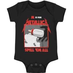 metallica baby m is for kea bodysuit, white, 6-12 months