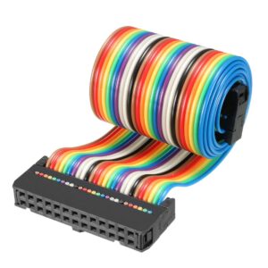 uxcell idc rainbow wire flat ribbon cable 26 pins 43cm length 2.54mm pitch type-c