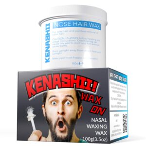 nose waxing wax from kenashii, 100g / 3.5 oz of hypoallergenic wax for nasal hair removal, specially formulated to never get brittle or snap off in your nose, wipes and applicators sold separately