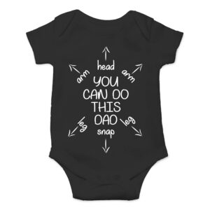 you can do this dad - funny baby essentials bodysuit - cute baby girl clothes newborn boy outfit (newborn, black)