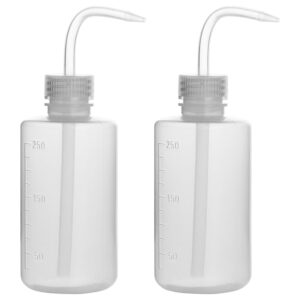 stonylab chemical wash bottle, 2-pack plastic safety lab squeeze wash bottle, ldpe with narrow mouth, 250 ml (8 oz)/2 bottle