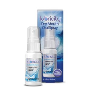 lubricity dry mouth oral spray for symptomatic relief of dry mouth, flavorless - .5 oz, travel size