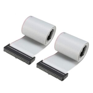 uxcell idc gray wire flat ribbon cable 34 pins 66cm length 2.54mm pitch 2pcs type-c