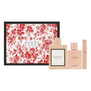 gucci bloom for women 3.3 ounce eau de parfum spray + 3.3 ounce body lotion + 0.25 ounce eau de parfum fragrance pen