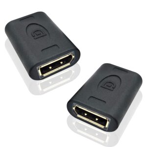 poyiccot displayport to displayport coupler, 2pack displayport (dp) female to displayport (dp) female convertor extension adapter black (dp to dp coupler)