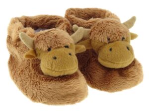 glen appin scottish highland cow baby booties (12-18 months)