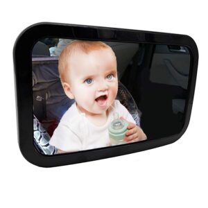 baby backseat mirror - safely view infant in rear facing seat - full 180-degree view of your newborn from your rear-view mirror