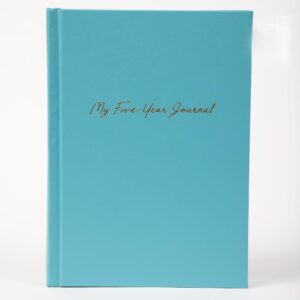 hard cover 5 year journal | the easiest to use five year journal | quick and easy five year daily journal system | 6x8.25 inch size (turquoise)