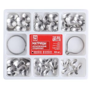 100pcs dental sectional contoured matrices matrix bands 35 μm with 2 rings orthodontic supplies