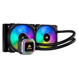 corsair h100i rgb platinum aio liquid cpu cooler,240mm,dual ml120 pro rgb pwm fans,intel 115x/2066,amd am4/tr4