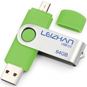 leizhan 64gb flash drive for android phone, phone picture stick for samsung galaxy s7/s6/s5/s4/s3/xiaomi/meizu/htc/nokia/moto/huawei, usb 2.0-micro,green