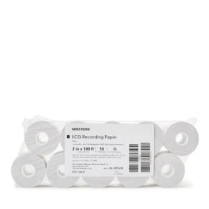 mckesson ecg recording paper, white diagnostic thermal paper, 2 in x 100 ft, 10 count, 1 pack