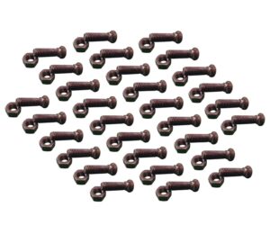 30 - plow bolts & nuts for blades/cutting edges, 5/8" x 2 1/2" - grade 8, dome head