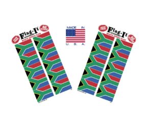 made in the usa! 2 packs of flag-it south african flag stickers, 100 south africa sticker decals