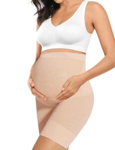 peauty maternity dress for photoshoot baby shower dress maternity shapewear underwear support belly bands for pregnant maternity skirt panties gender reveal dress baby shower dress for mom be(nude m)