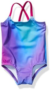 amazon essentials baby girls' one-piece swimsuits, purple, ombre, 18 months