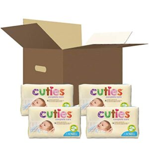 cuties complete care baby diapers, size newborn, 160 count