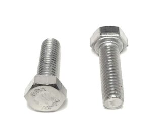 m5-.80 x 16 hex head cap screw hex bolts din933 (m5x16) full thread a2-70 stainless steel (25 pieces)