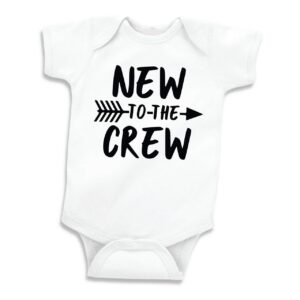 bump and beyond designs baby-boys new to the crew pregnancy announcement newborn leotard white, 0-3 months