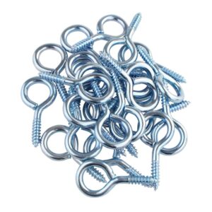 wobe 50pack of eye screws 1-5/8 inch eye shape thread self-tapping hanging hooks eyebolt ring (1-5/8" overall length 1/2" inner dimension) zinc plated