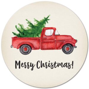 40 rustic retro christmas truck merry christmas sticker